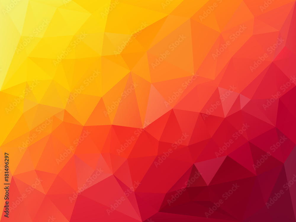 vector abstract irregular polygon background with a triangle pattern in vibrant hoz red orange ...