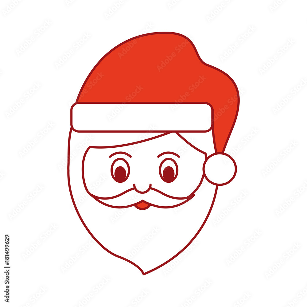 santa claus face cartoon funny christmas character Stock Vector | Adobe ...