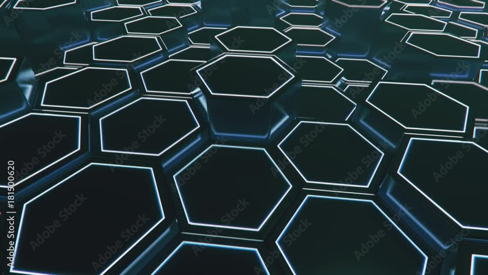 Hexagonal Grid Stock Video | Adobe Stock