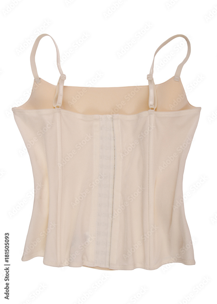 back side of body-colour corset, white corset, female underwear ...
