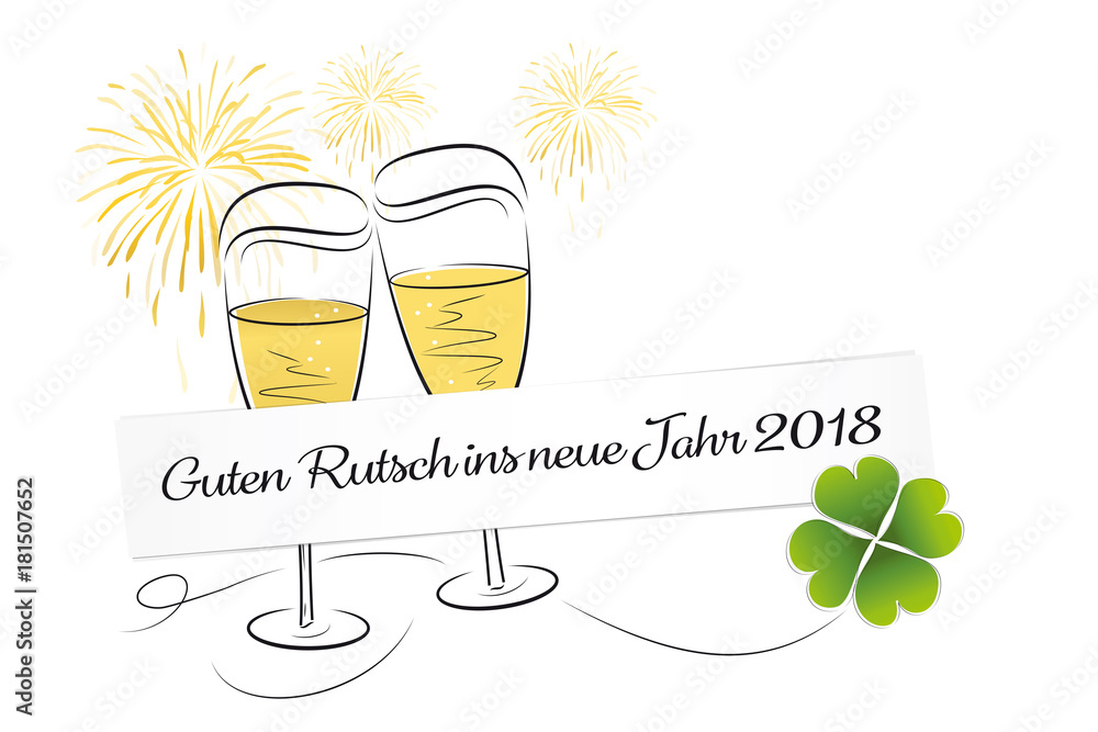 guten rutsch ins neue jahr 2018 Stock-Vektorgrafik | Adobe Stock