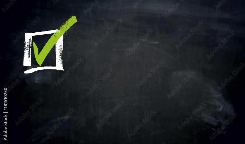 Checkbox chalkboard concept background Stock Photo | Adobe Stock
