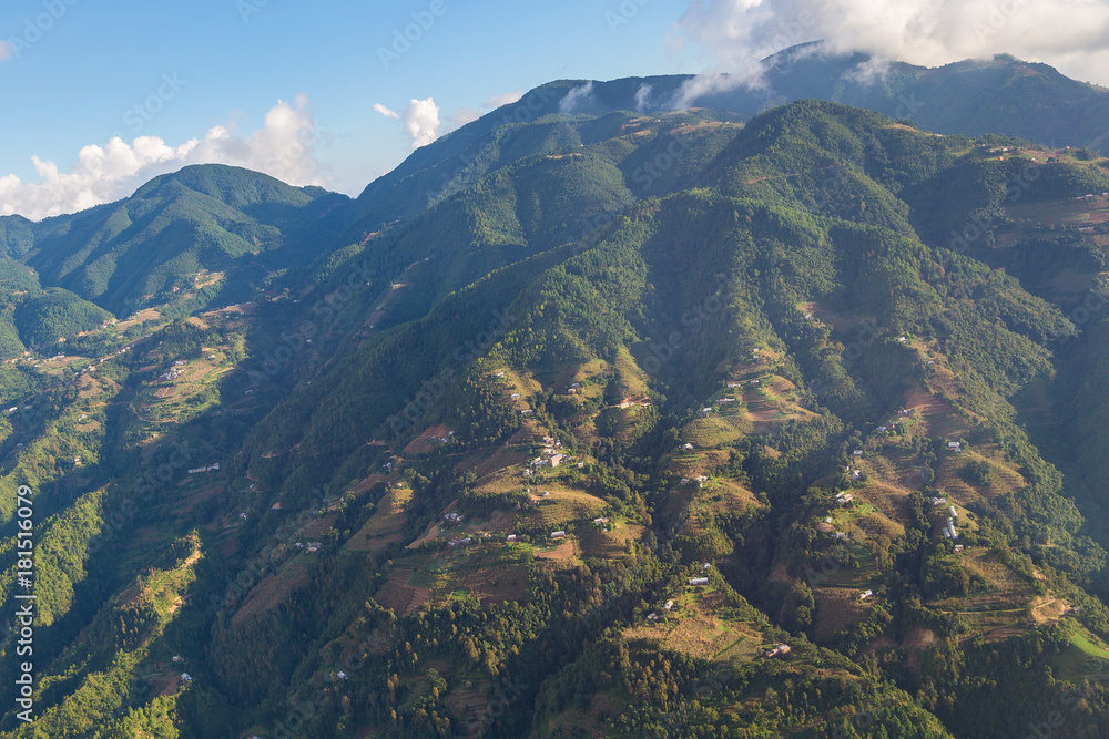 View of the Lower Himalayan Range, Mahabharat Range in Nepal from the ...