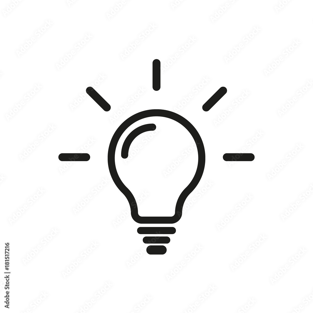 Light Bulb line icon vector, isolated on white background. Idea sign ...