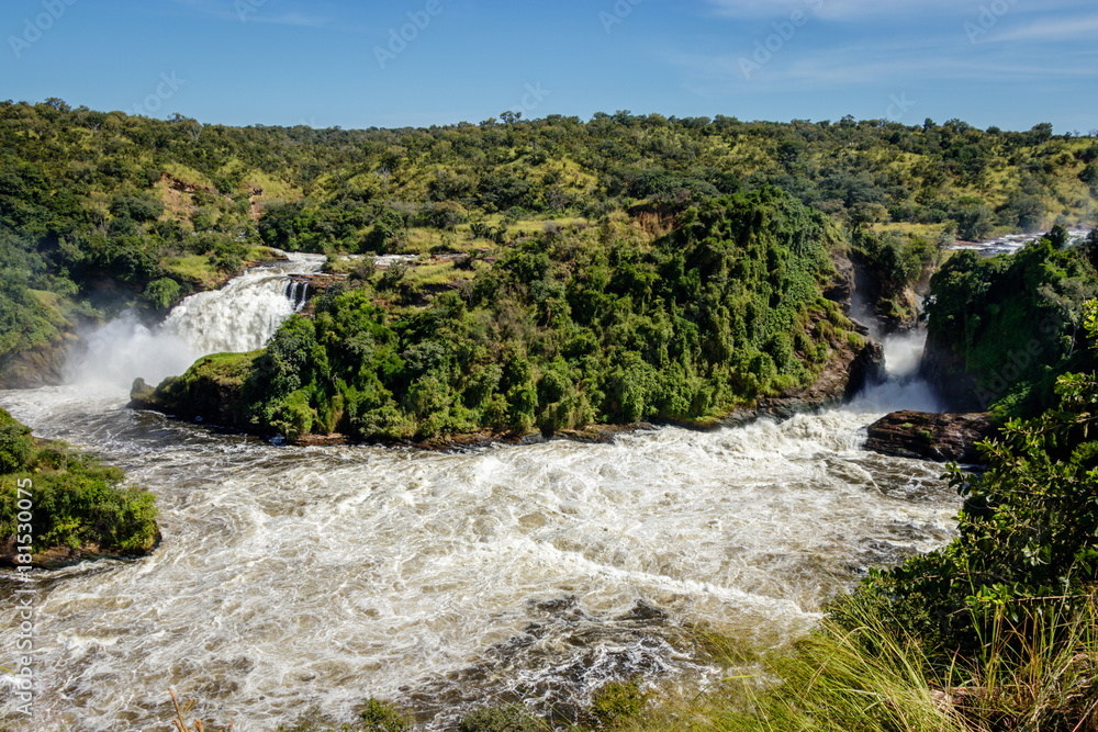 Showing both waterfalls of the Murchison Falls, also known as Kabalega ...