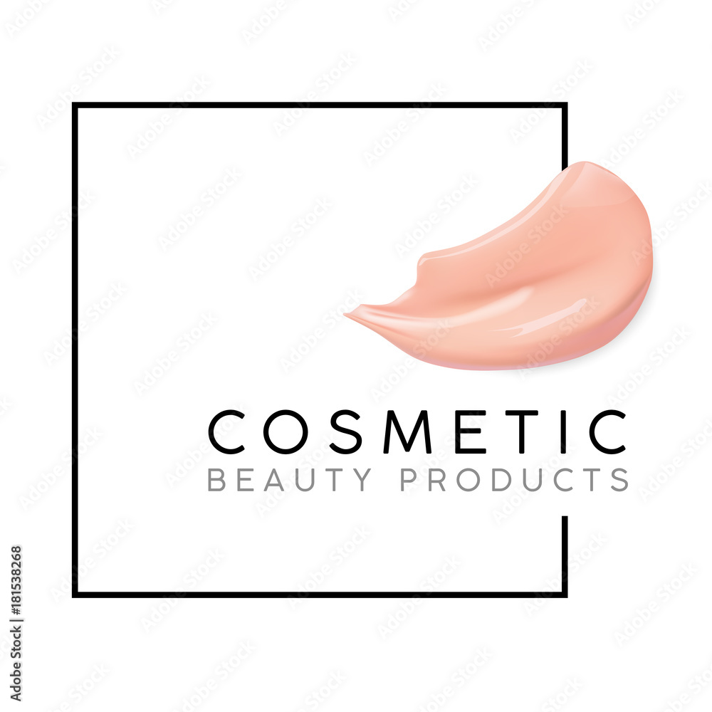 Makeup design template with place for text. Cosmetic Logo concept of ...