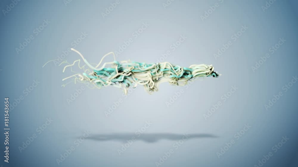 dancing particle effect, 4K abstract animation with waved lines on ...