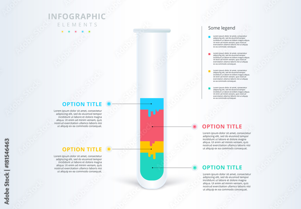 Colorful Test Tube Sectioned Infographic Stock Template | Adobe Stock