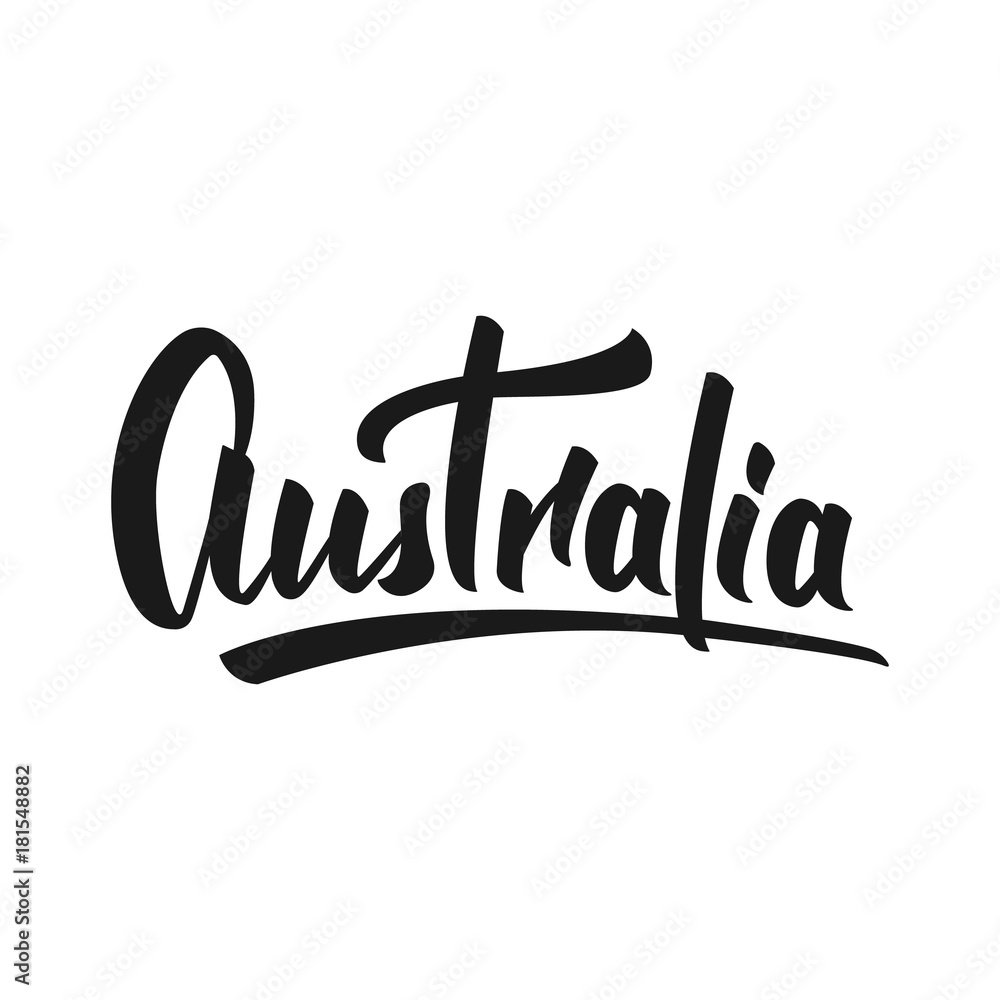 Australia. Modern hand lettering text design. Australia calligraphy ...