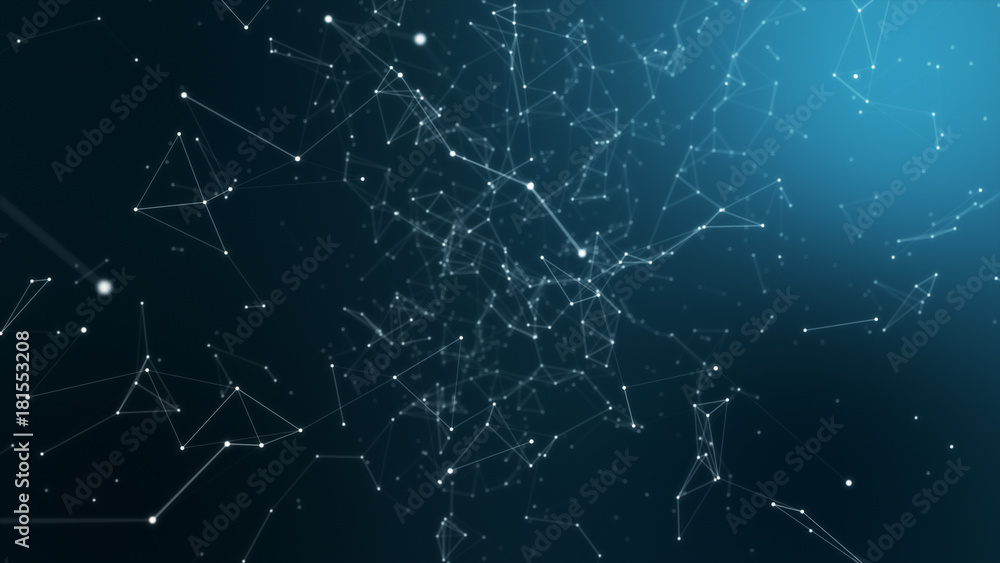 Modern technological rotary background with connections and nodes 3d ...