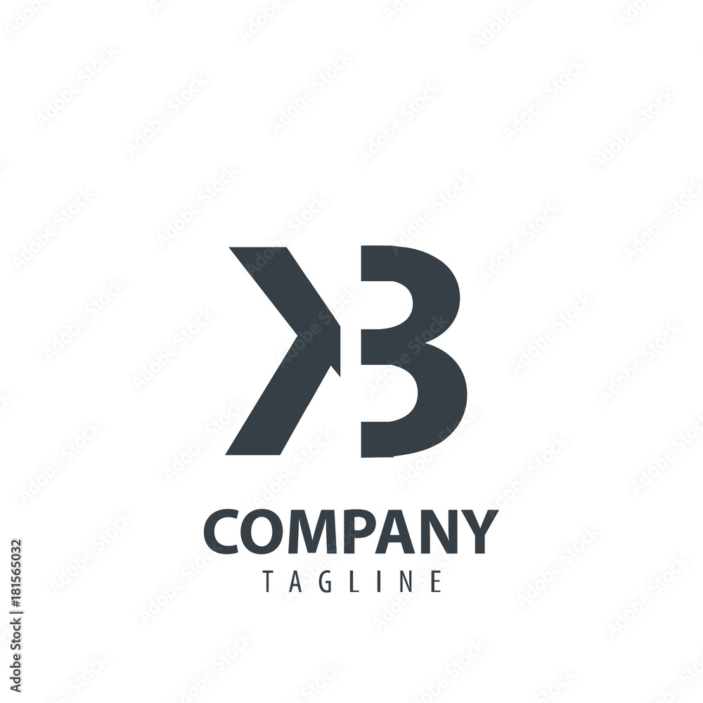 Initial Letter KB Design Logo Stock Vector | Adobe Stock