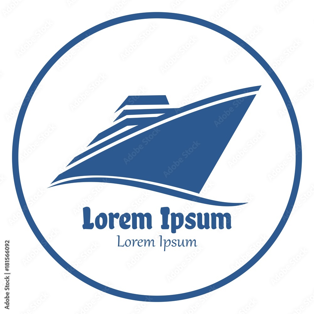 Simple Cruise ship logo icon design and concept for identity, brand ...