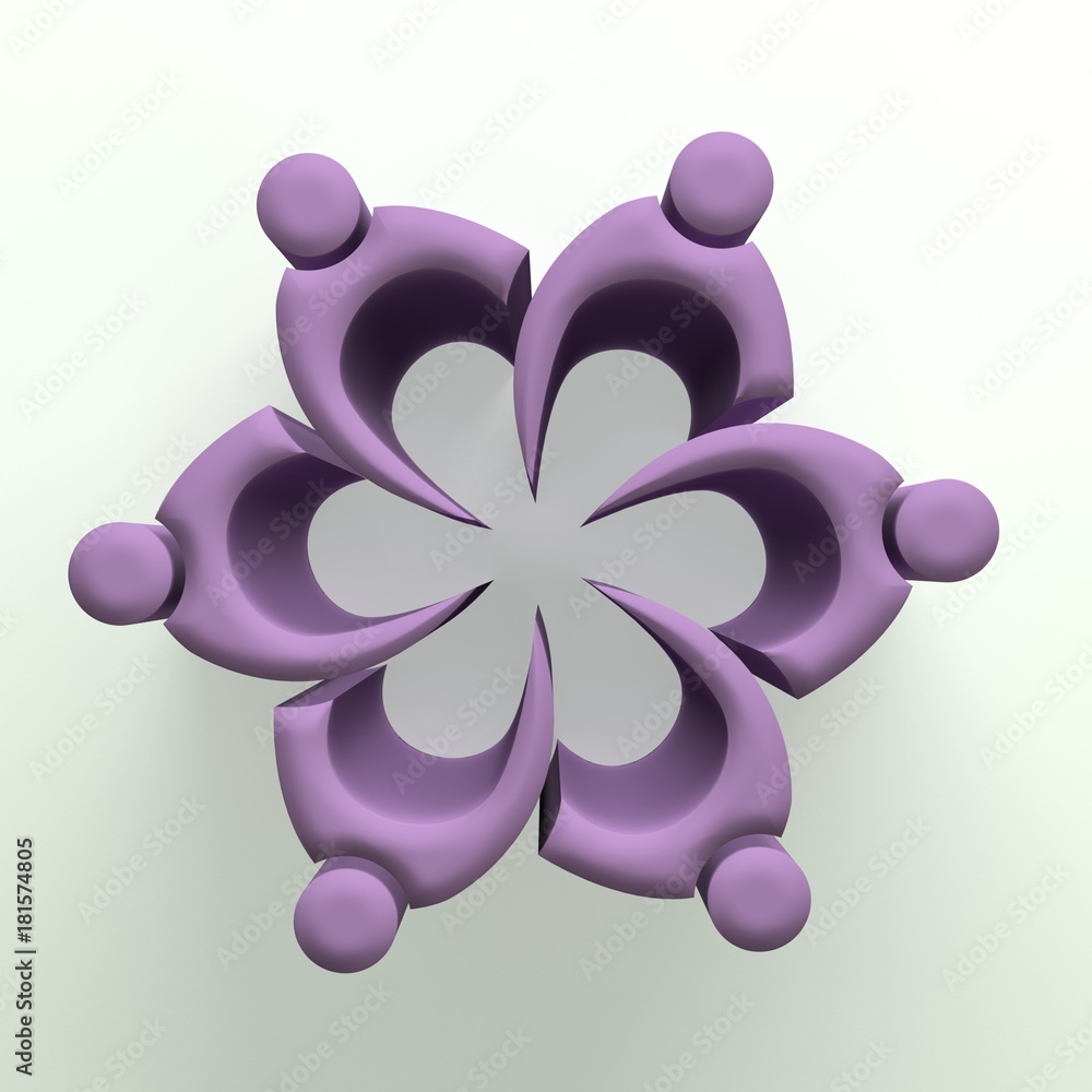 Teamwork purple people meeting icon Stock Photo | Adobe Stock