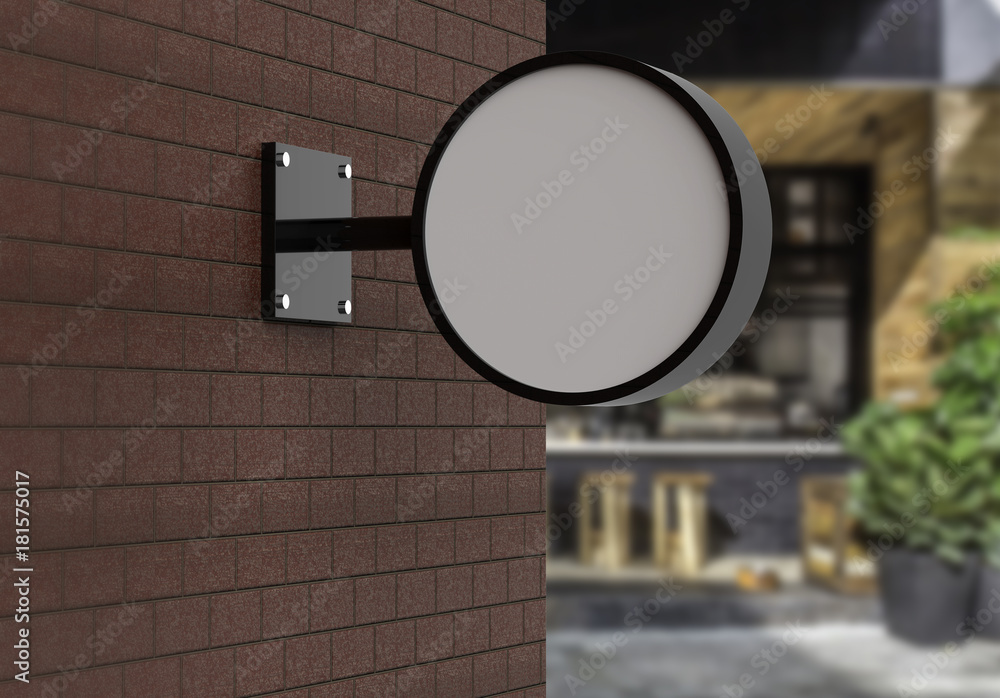 Signboard on the wall, backlit round circular signage board, led glow ...