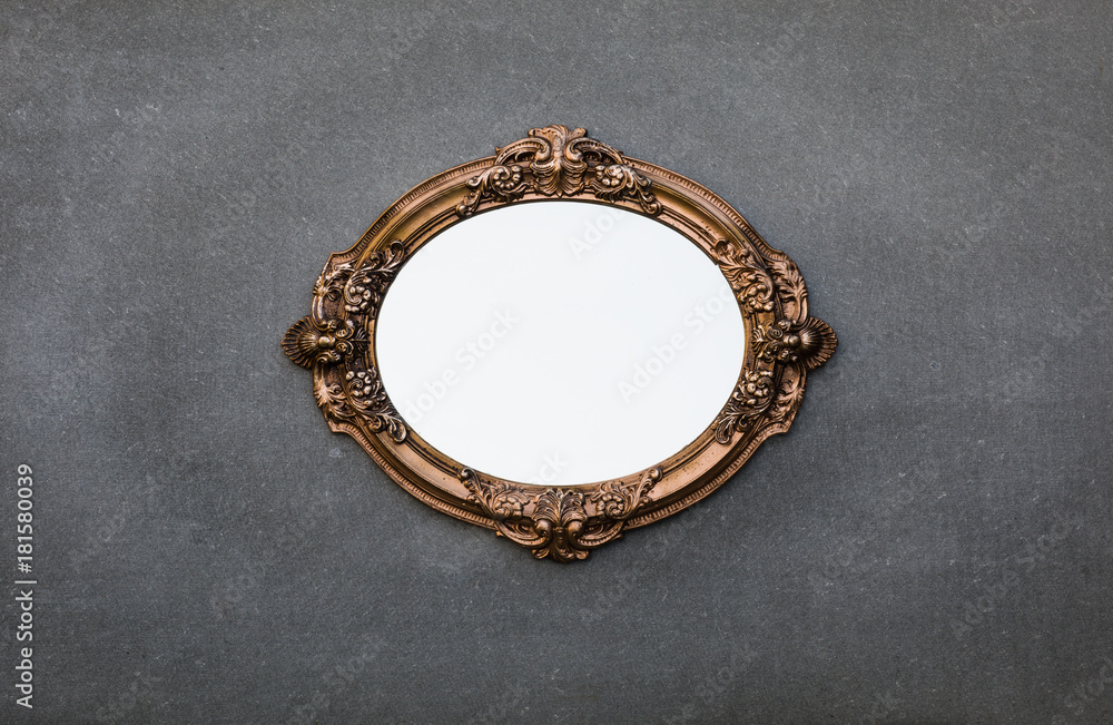 old Victorian mirror on a gray background Stock Photo | Adobe Stock