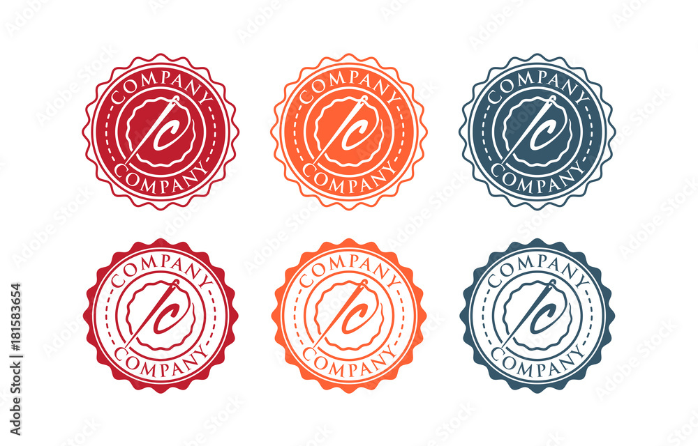 Classic Circle Needle and Yarn Sewing Thread Like Letter IC ...