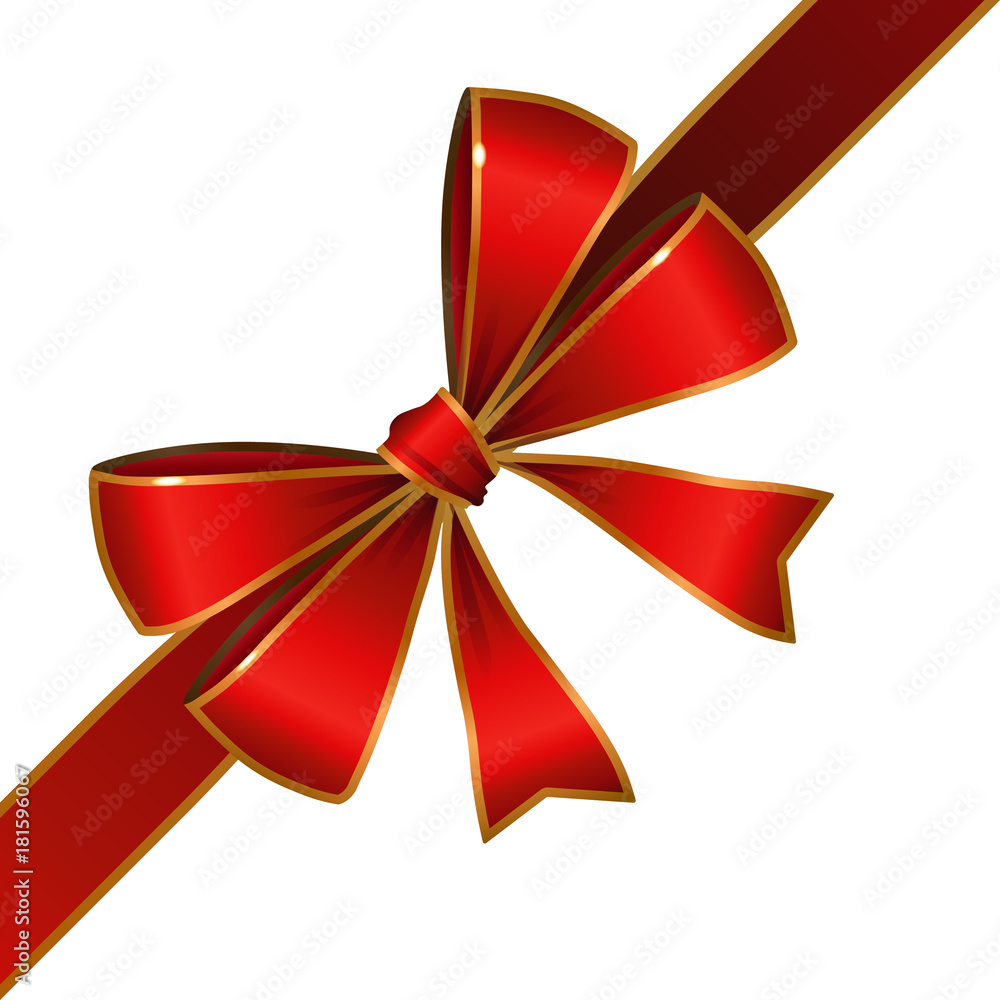 Weihnachten Schleife Rot Gold Stock-Vektorgrafik | Adobe Stock