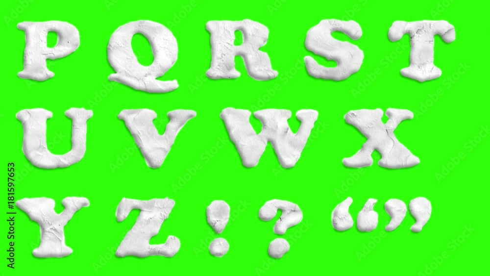 animated paper cutout font isolated on chroma key green screen ...