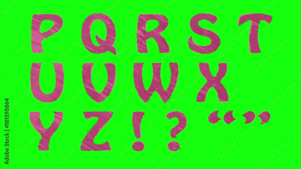 animated marker drawn font isolated on chroma key green screen ...