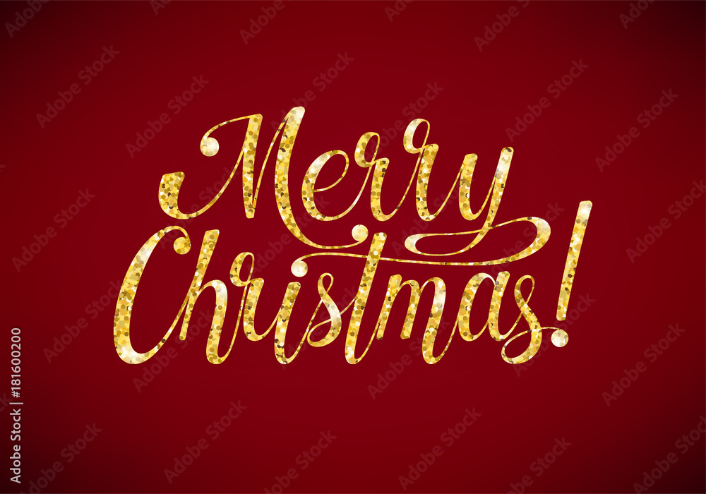 Merry Christmas lettering. Calligraphy text for design card, holiday ...