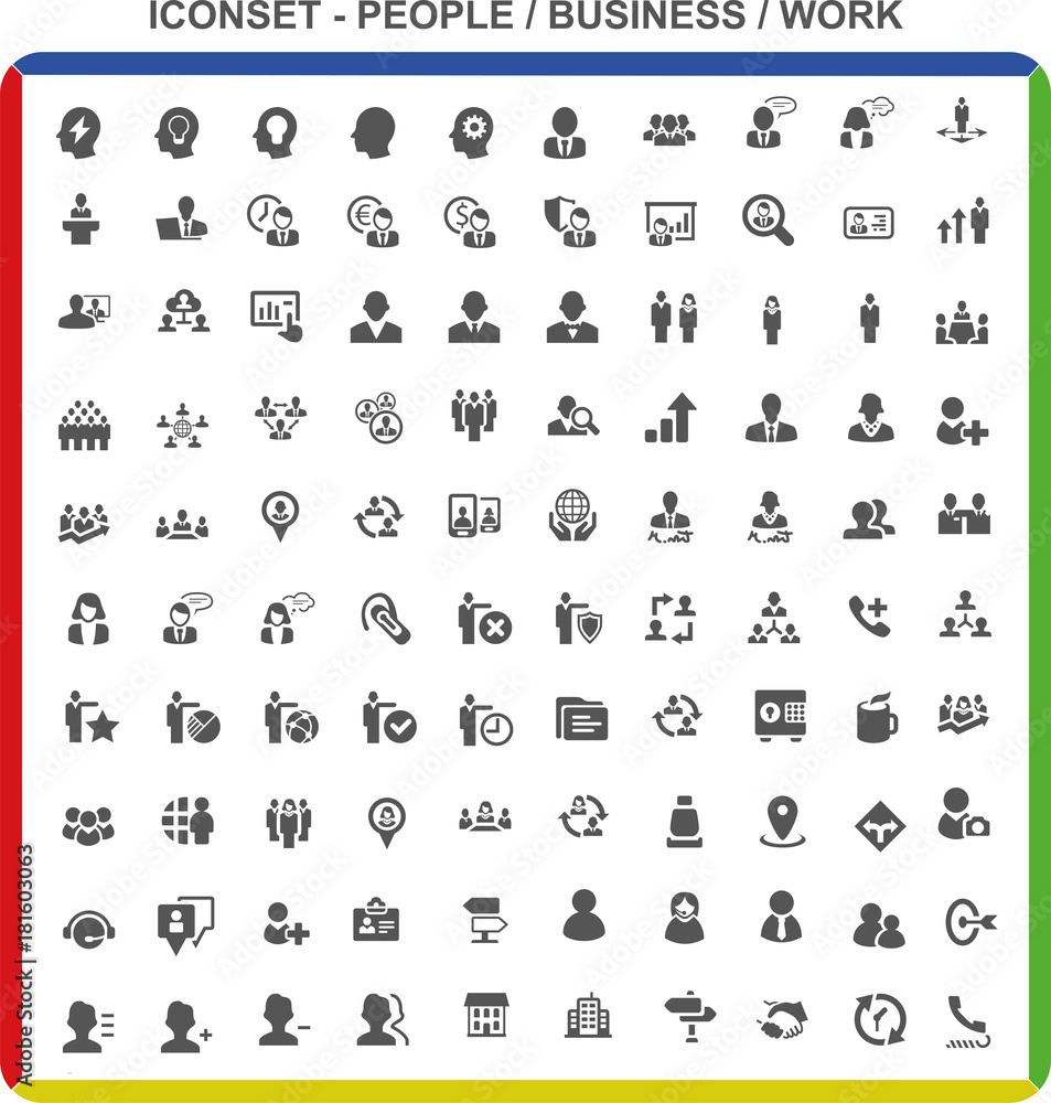 Iconset Piktogramme - People Business Work Stock Vector | Adobe Stock