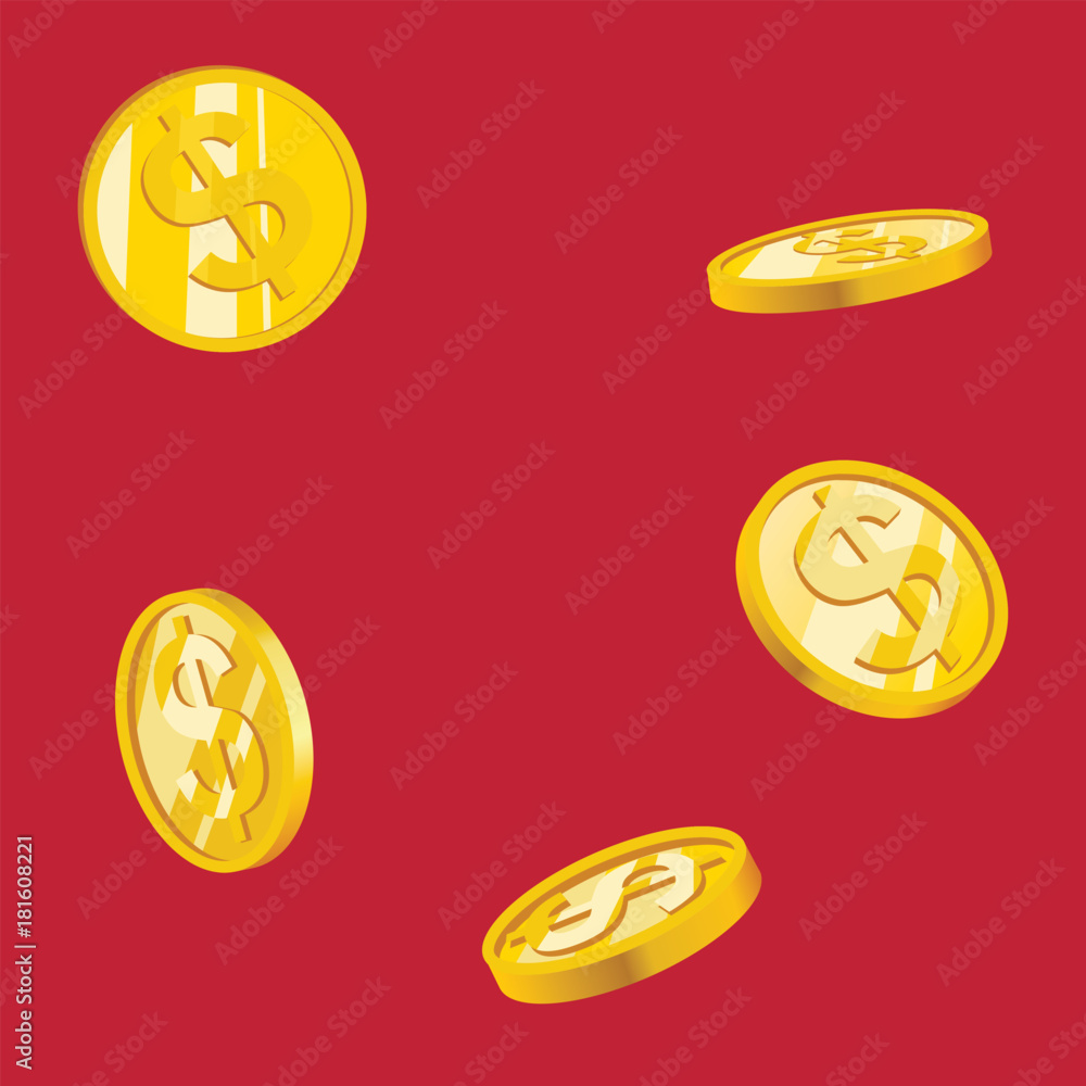 Gold coins vector illustration Stock Vector | Adobe Stock
