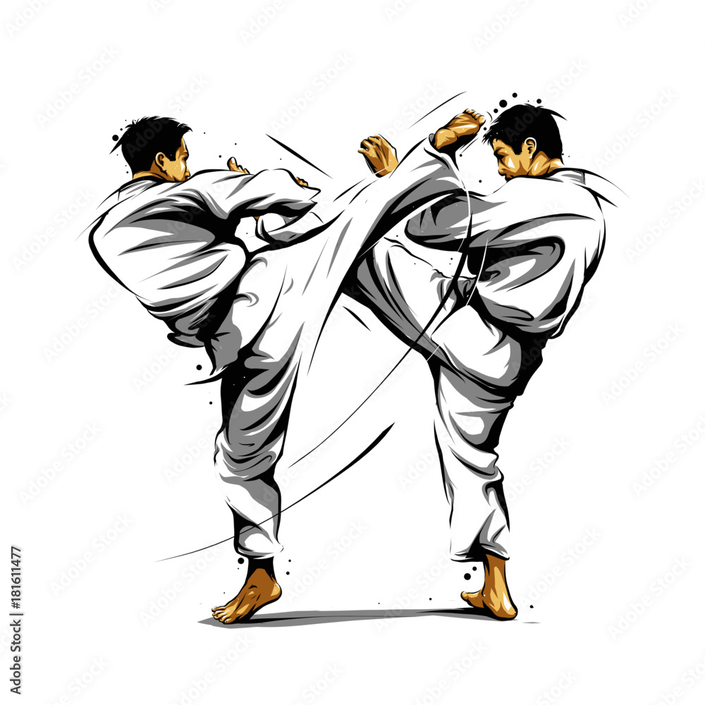 karate action 3 Stock Vector | Adobe Stock