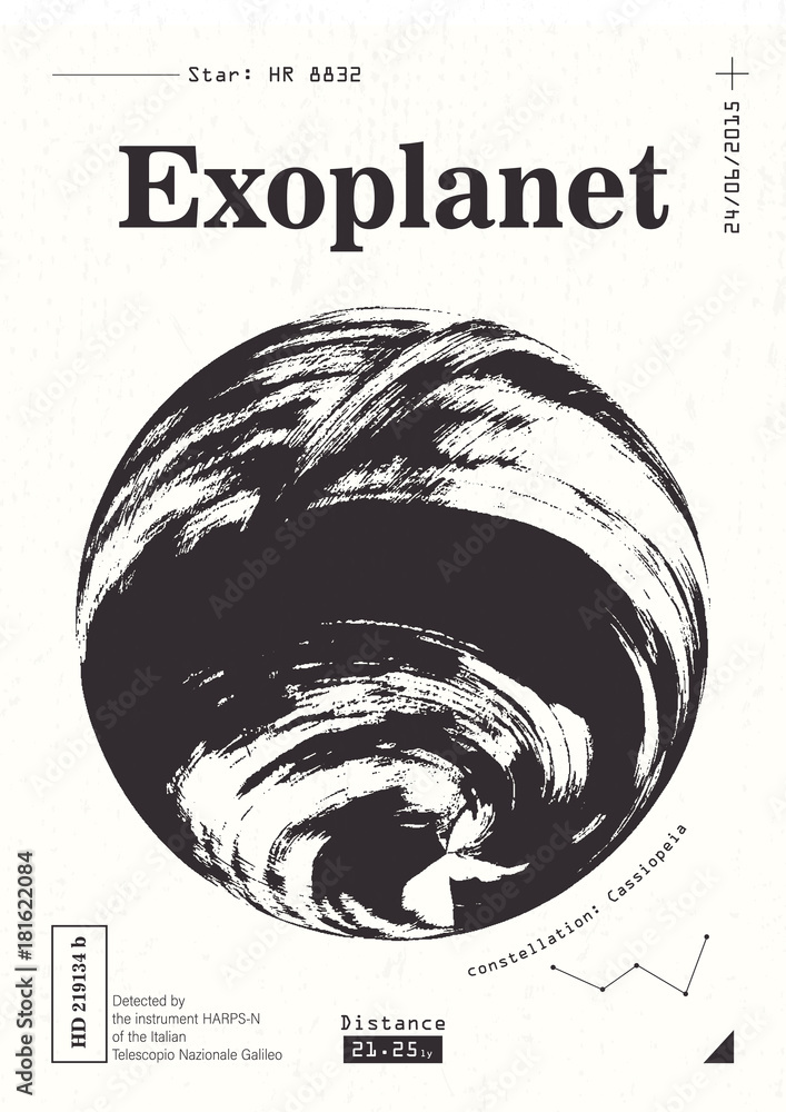 Exoplanet informative poster. Scientific illustration of planets ...