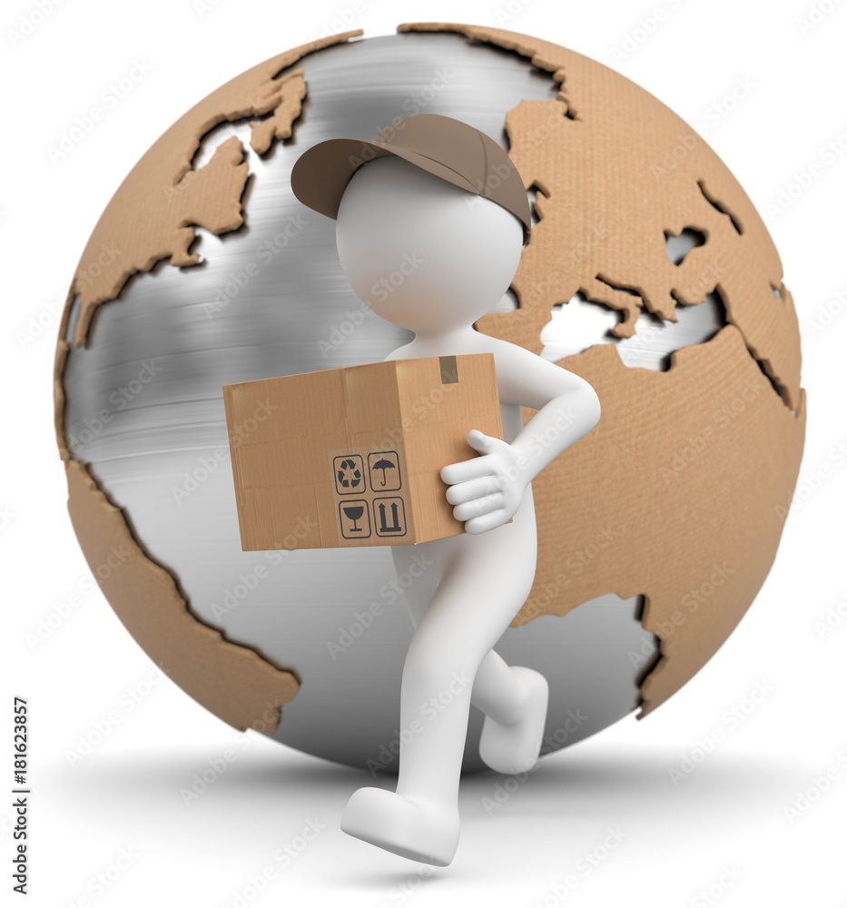 3d Männchen Versand International Stock Illustration | Adobe Stock