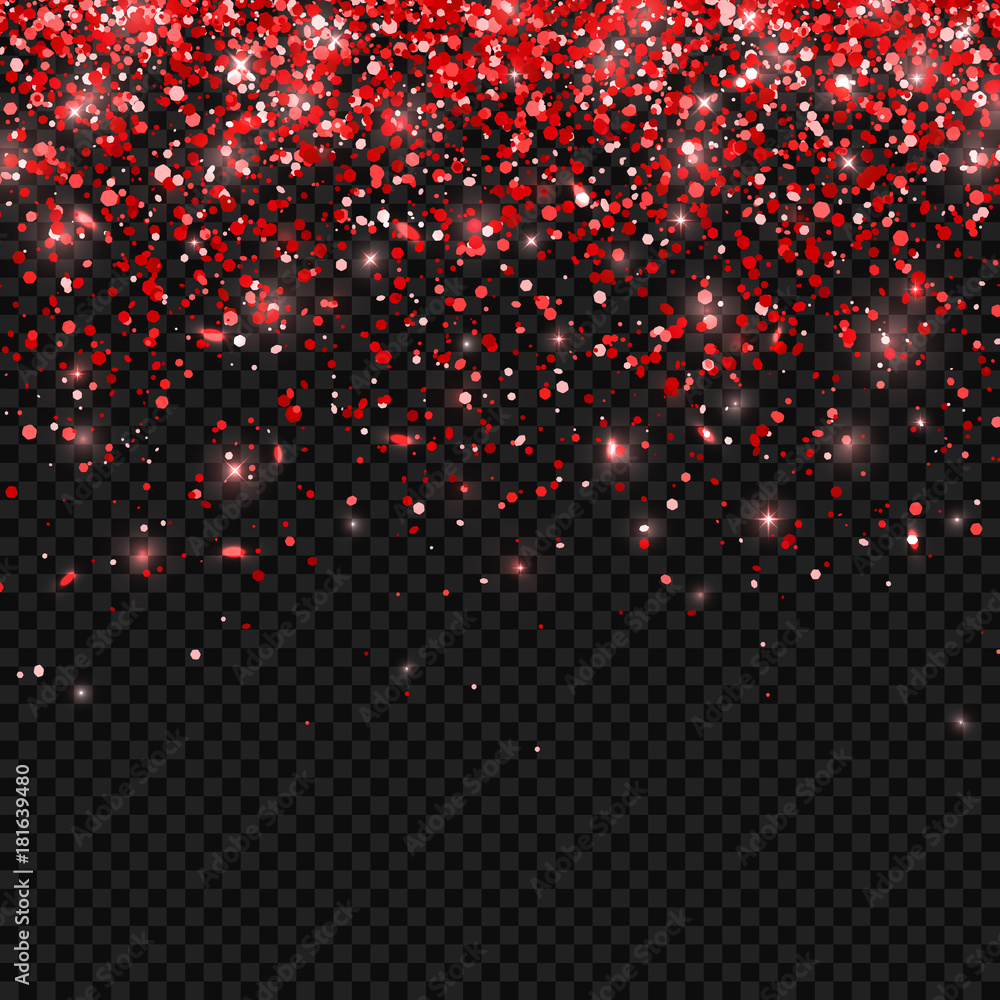 Red falling particles on transparent background. Vector Stock Vector ...
