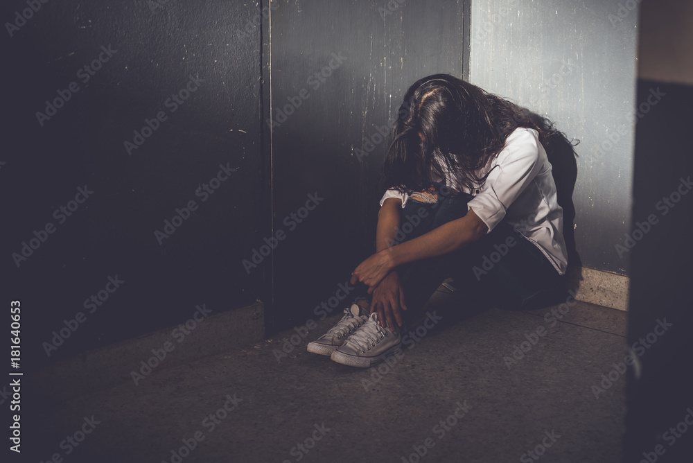 Girl Crying Alone In Corner