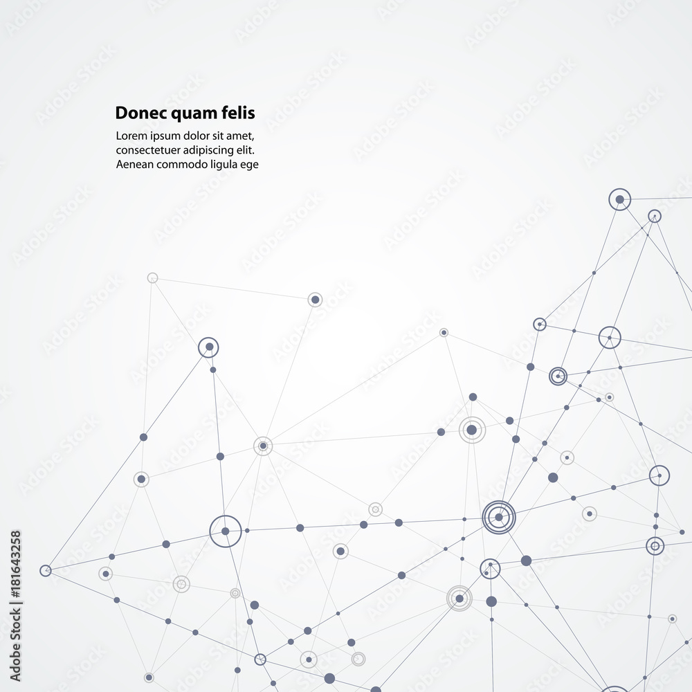 Vector connect lines and dots. Cover template for sciense and ...