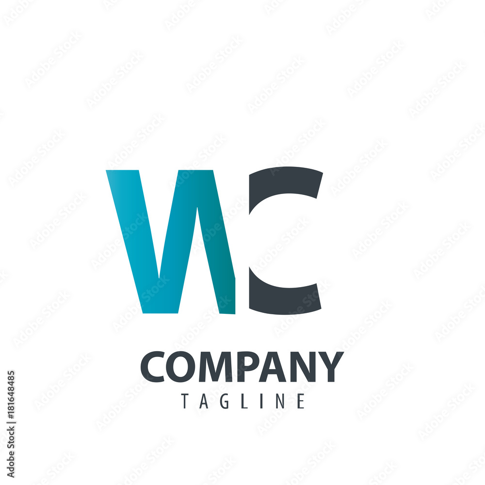 Initial Letter WC Design Logo Stock Vector | Adobe Stock