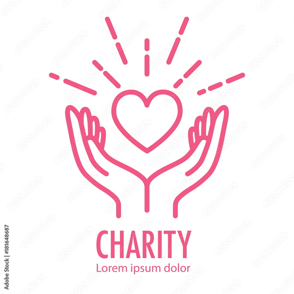 Logo template for charity Stock Vector | Adobe Stock