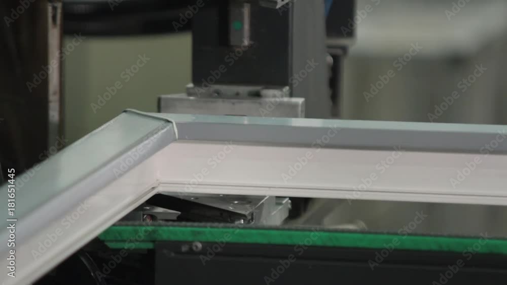 Welding of PVC window profile. Welding machine for plastic window ...