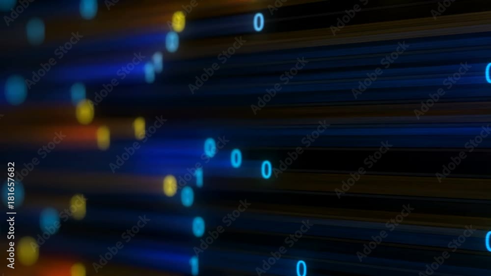 Digital Binary Data Stream Information Technology Concept Computer Generated Seamless Loop