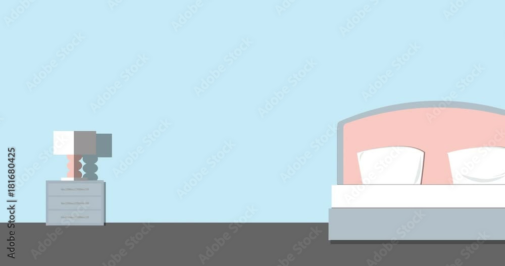 BedRoom modern interior. Room interior design with furniture, bed ...