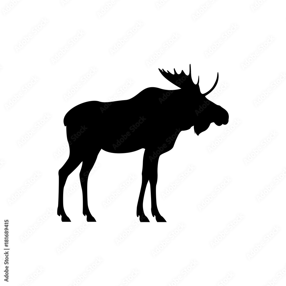 vector moose silhouette Stock Vector | Adobe Stock
