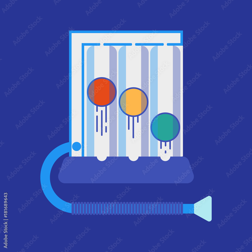 Spirometer medical equipment. The device determines the volume of the ...