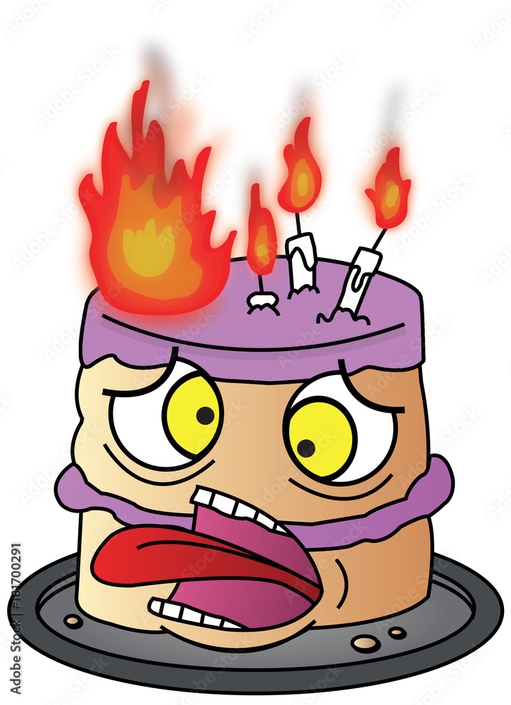 Birthday Cake On Fire Clipart