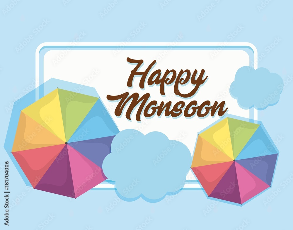 happy monsoon design Stock Vector | Adobe Stock