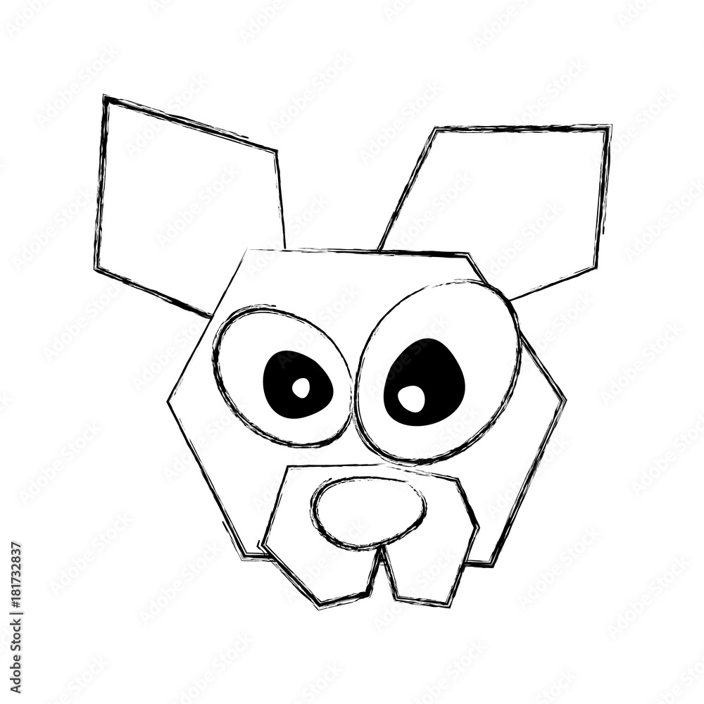 sketch draw funny dog face cartoon vector graphic design Stock Vector ...