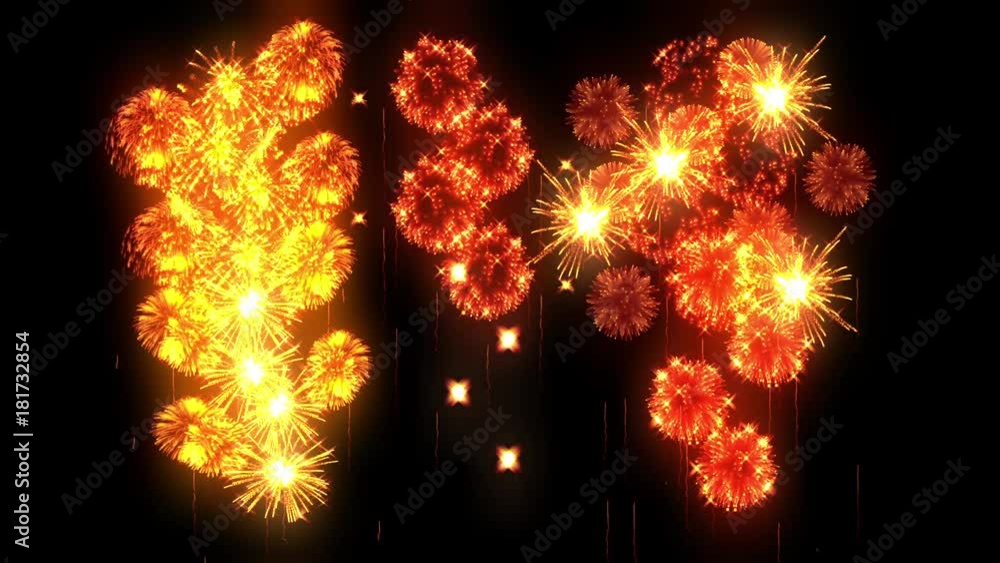 Yellow fireworks as holidays background for New Year, Christmas or ...