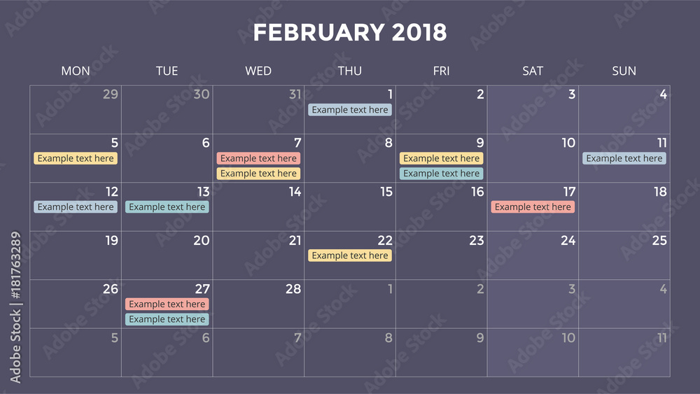 Calendar infographic, table chart, presentation chart. Business period ...