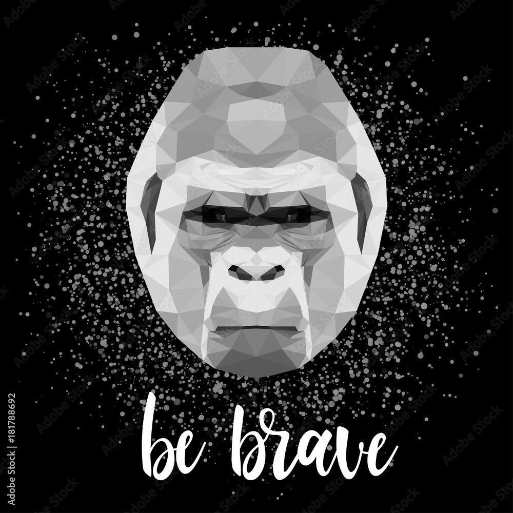 Gorilla head. Abstract geometric polygonal triangle gorilla monkey ...