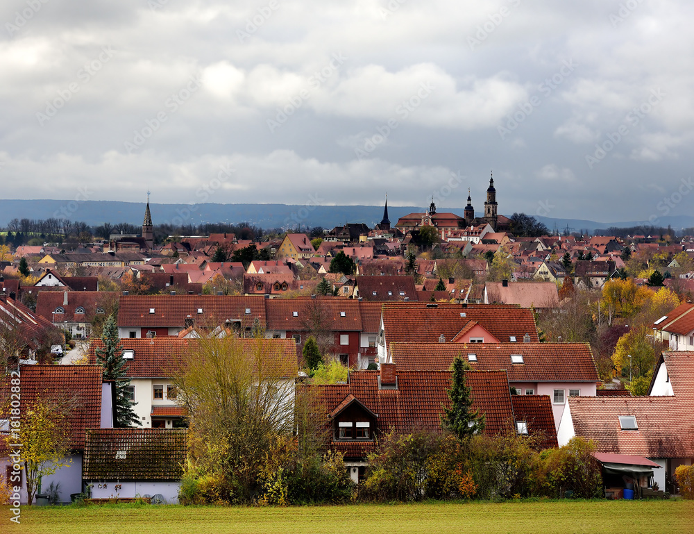 Scenic view of Bad Windsheim town in Bavaria, Germany Stock Photo ...