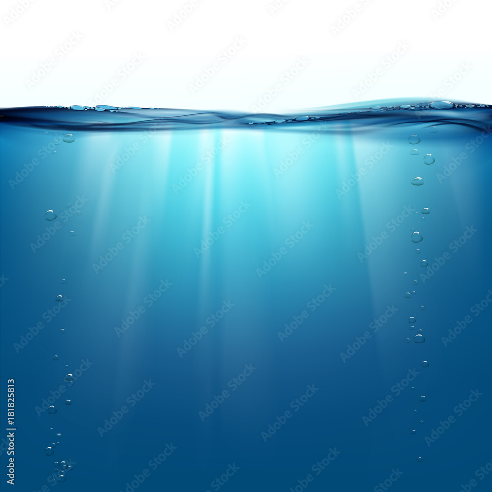 Sun rays underwater Stock Vector | Adobe Stock