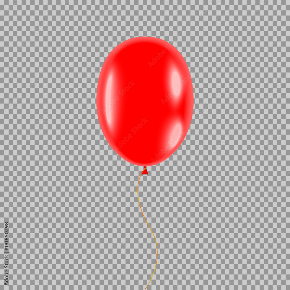 eps 10 vector balloon isolated on transparent background. Red 3d air ...