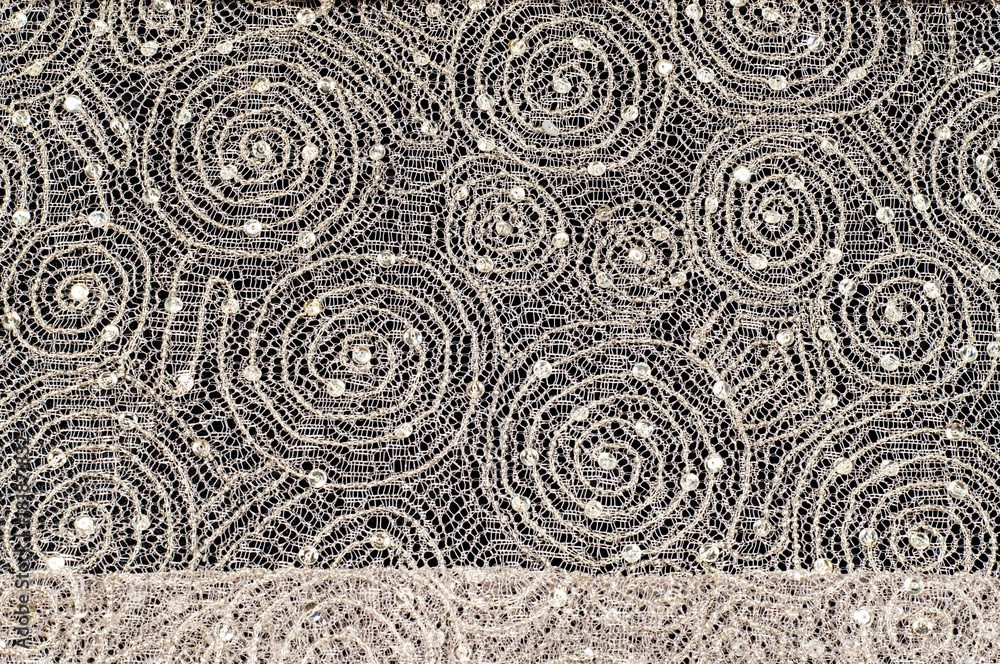 Texture, fabric, background. Lace fabric with a pattern of a circle ...