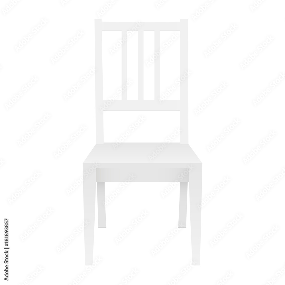 Chair mockup isolated on white background - front view. Vector ...